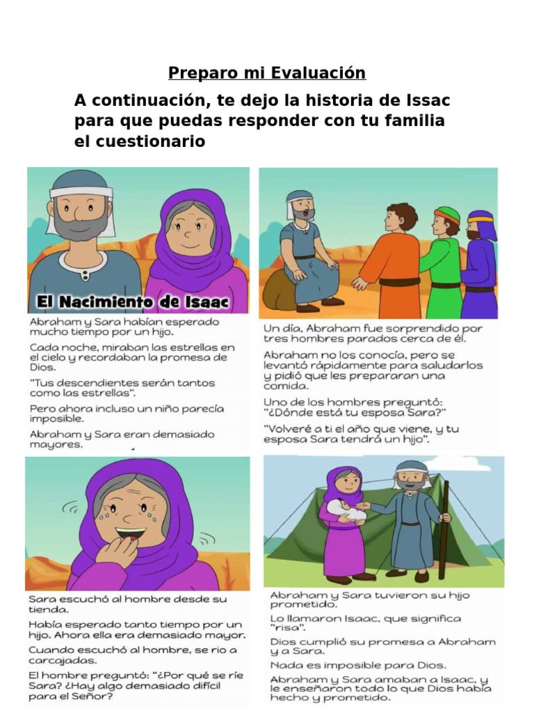 Preparo Mi Evaluación Historia de Isaac | PDF