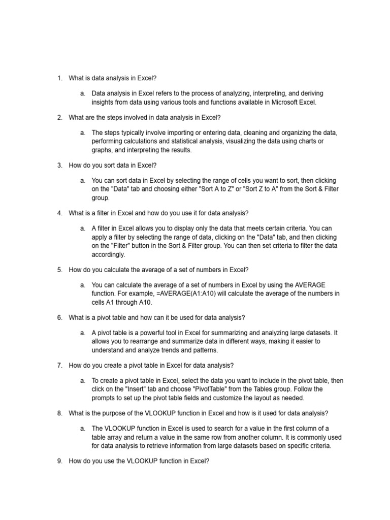 Excel Practice Questions | PDF | Data Analysis | Linear Regression