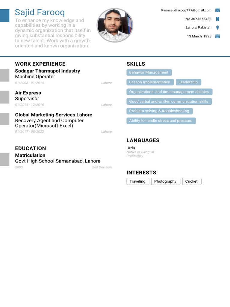 Sajid's Resume | PDF