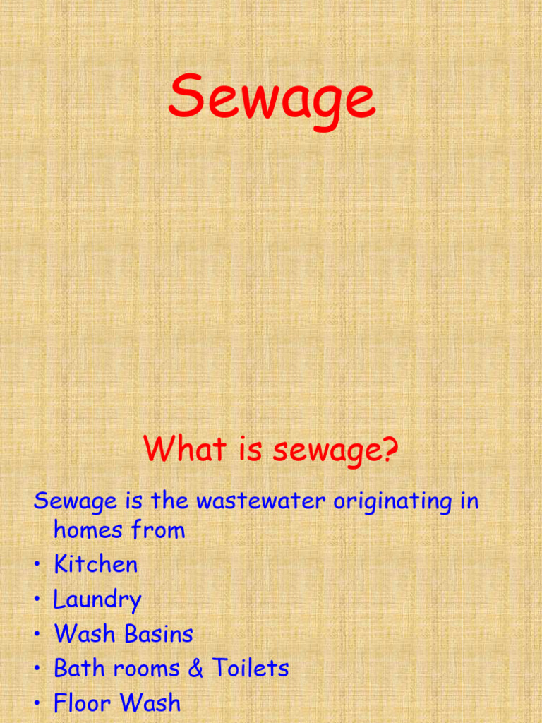 Understanding Sewage: Composition & Treatment | PDF