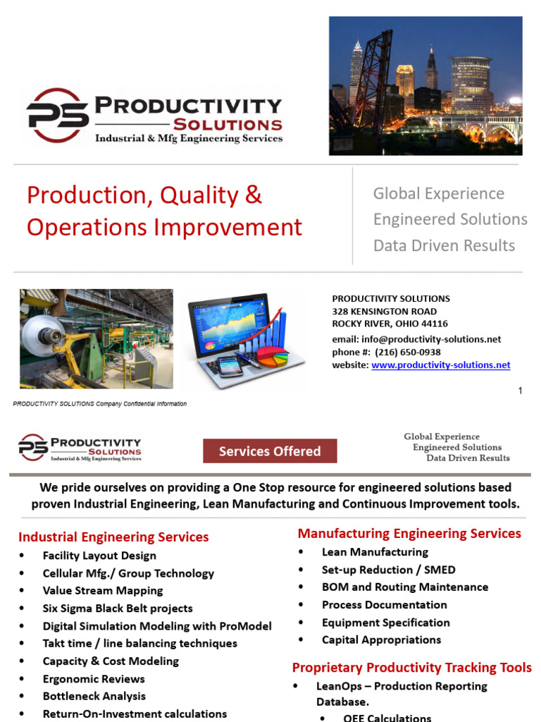 Engineering Solutions for Productivity Improvement | PDF | Lean ...