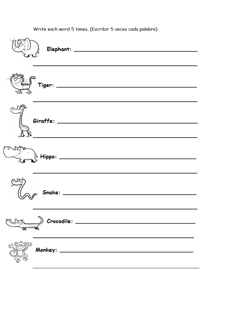 Animal Vocabulary and Activities Guide | PDF | Clothing | Fashion