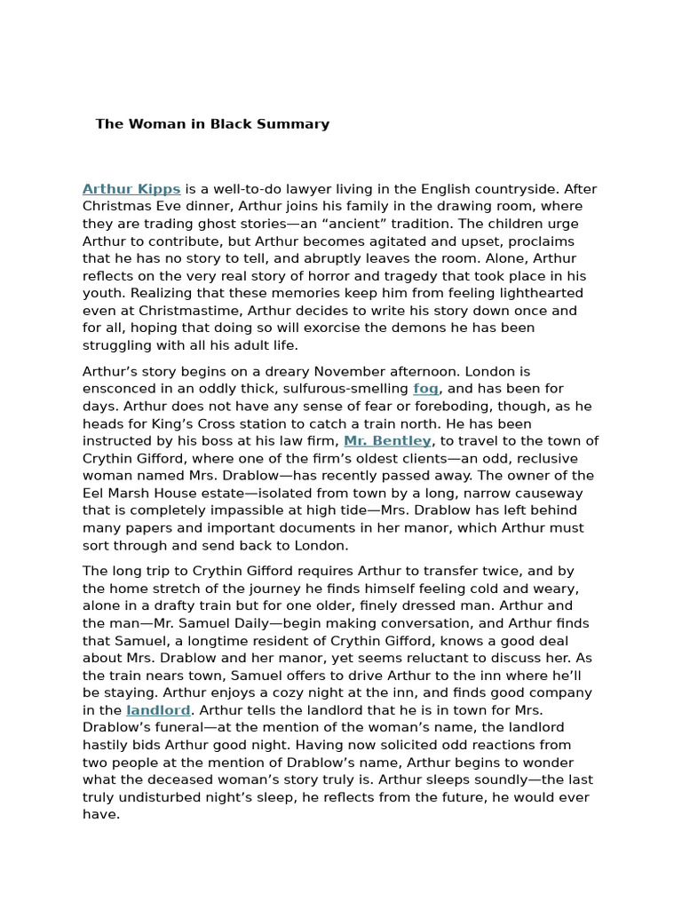 Summary of The Woman in Black | PDF