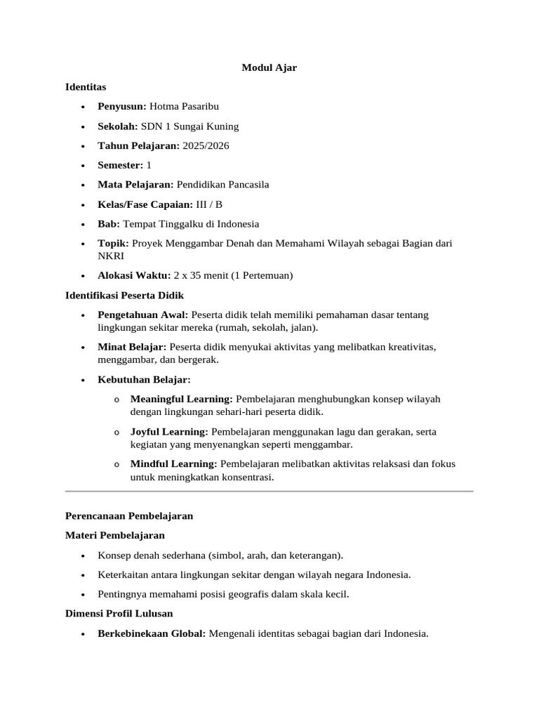 Modul Ajar PKN | PDF