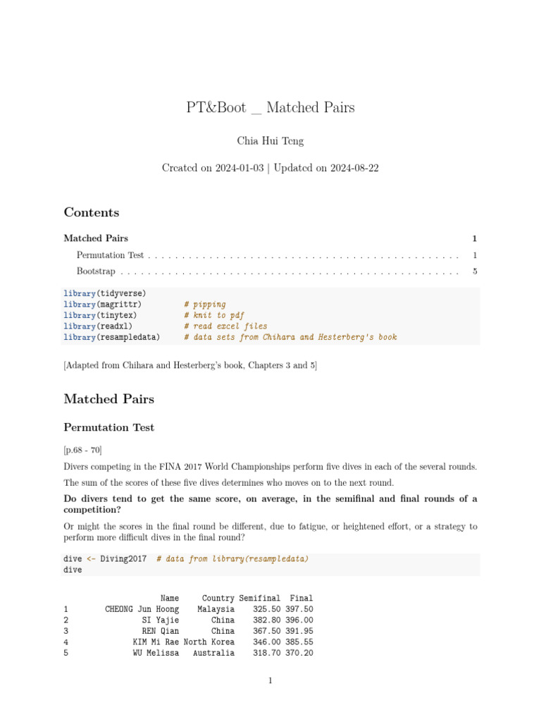 Matched Pairs | PDF | Statistical Theory | Probability And Statistics