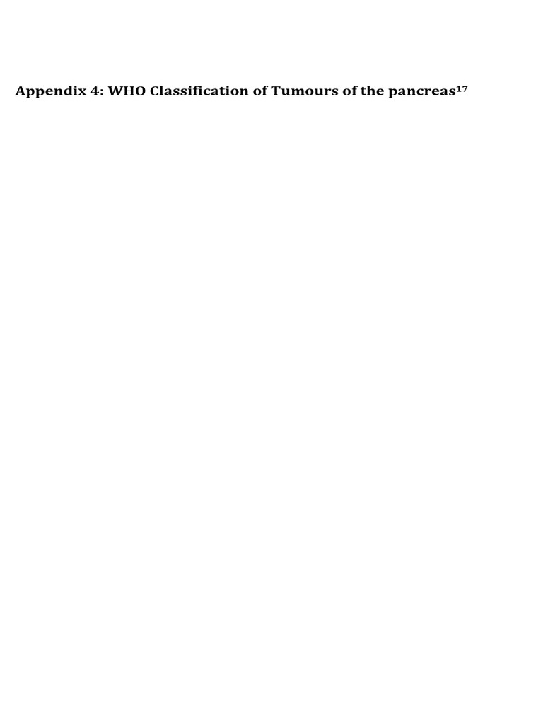 WHO Classification of Pancreatic Tumors | PDF | Neoplasms | Carcinoma
