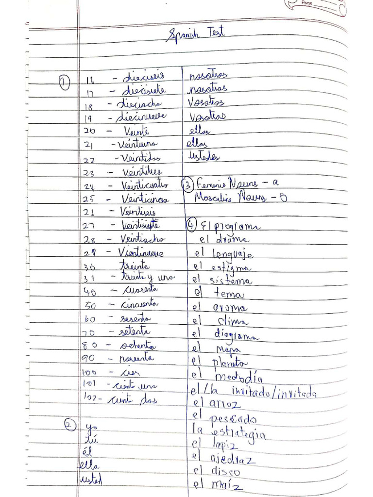Spanish Test - 1 | PDF