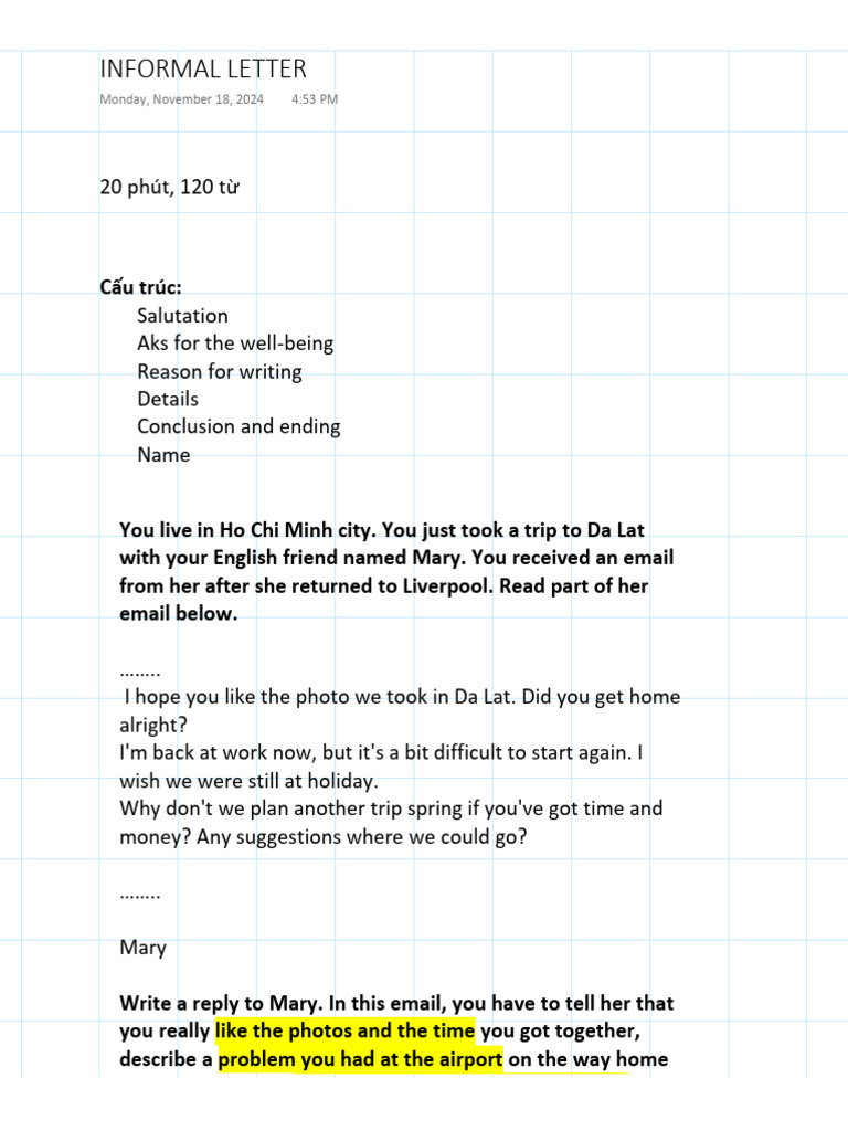 Informal Letter | PDF