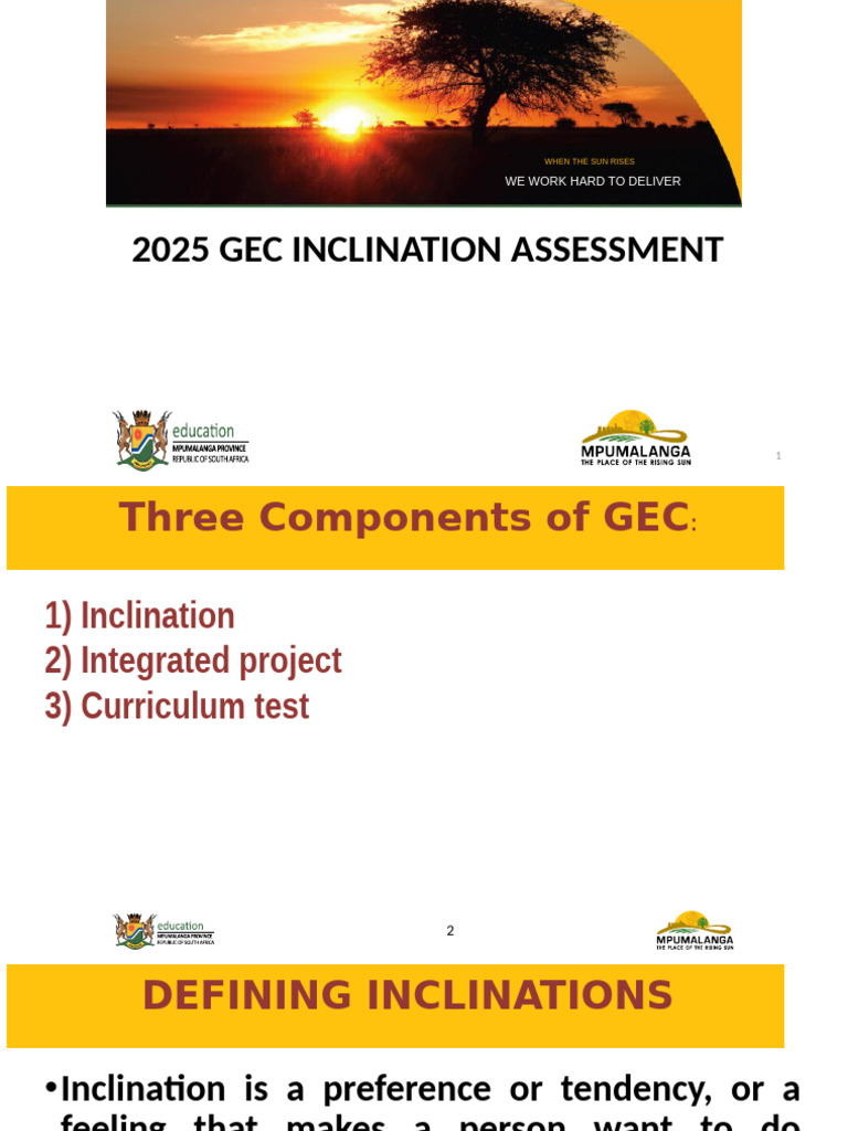 2025 GEC Inclination Assessment Guide | PDF | Learning | Cognition