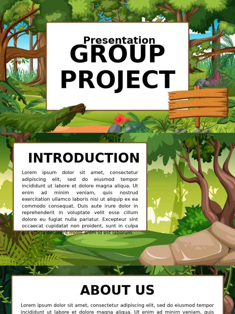 Green and Brown Illustrative Forest Presentation Group Project | PDF