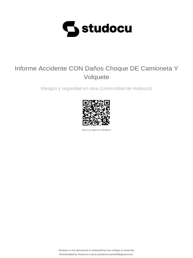 Informe de Accidente: Choque Camioneta y Volquete | PDF | Vehículo de motor