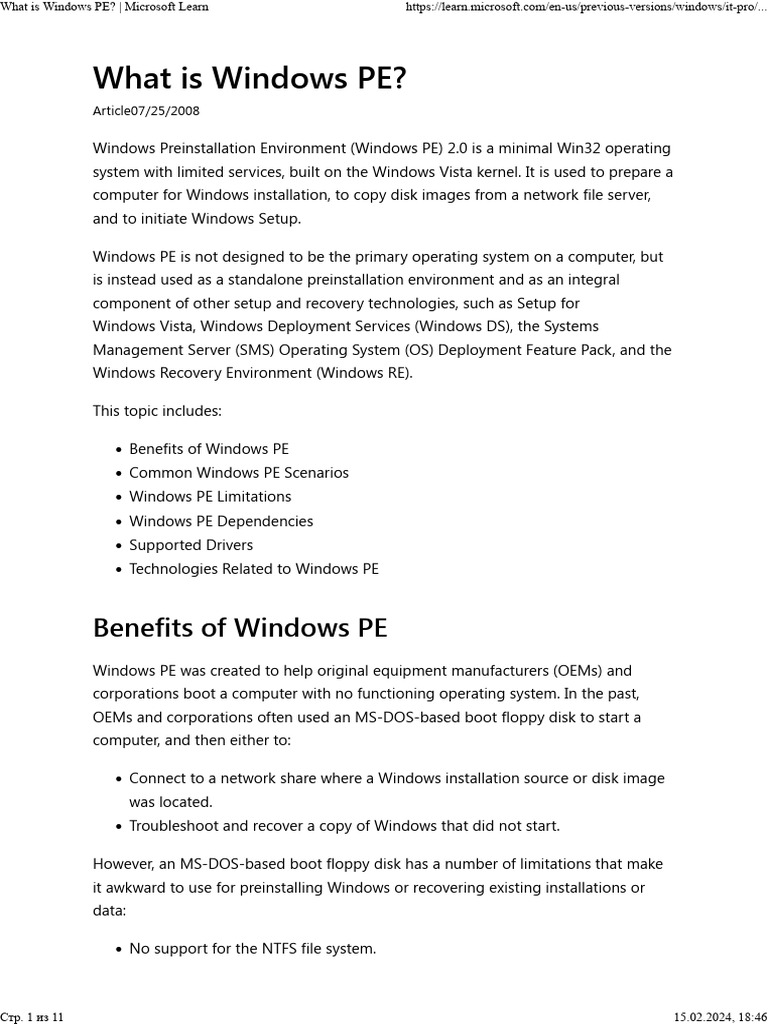 Understanding Windows Preinstallation Environment | PDF | Microsoft ...