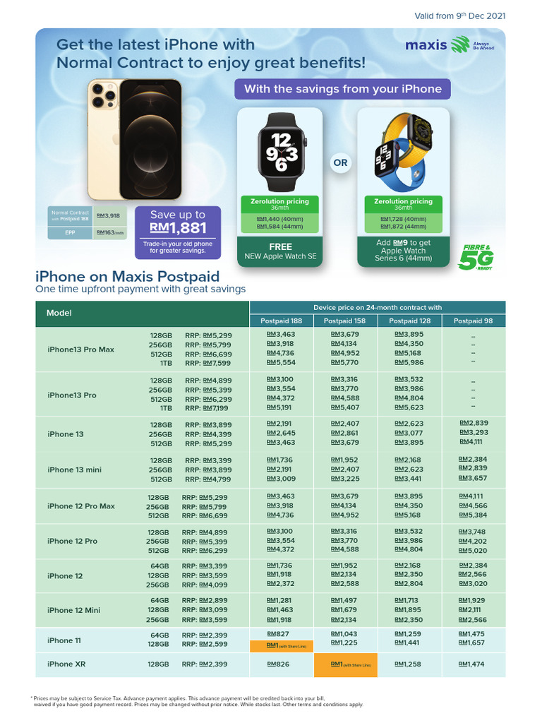 Maxis iPhone Deals and Plans 2023 | PDF | Apple Inc. Software | Apple Inc.