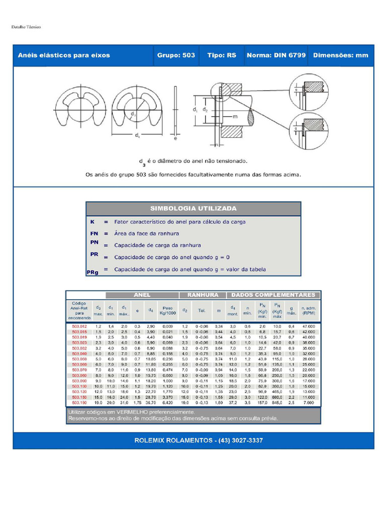 ANEL ELASTICO RS - DIN 6799 | PDF