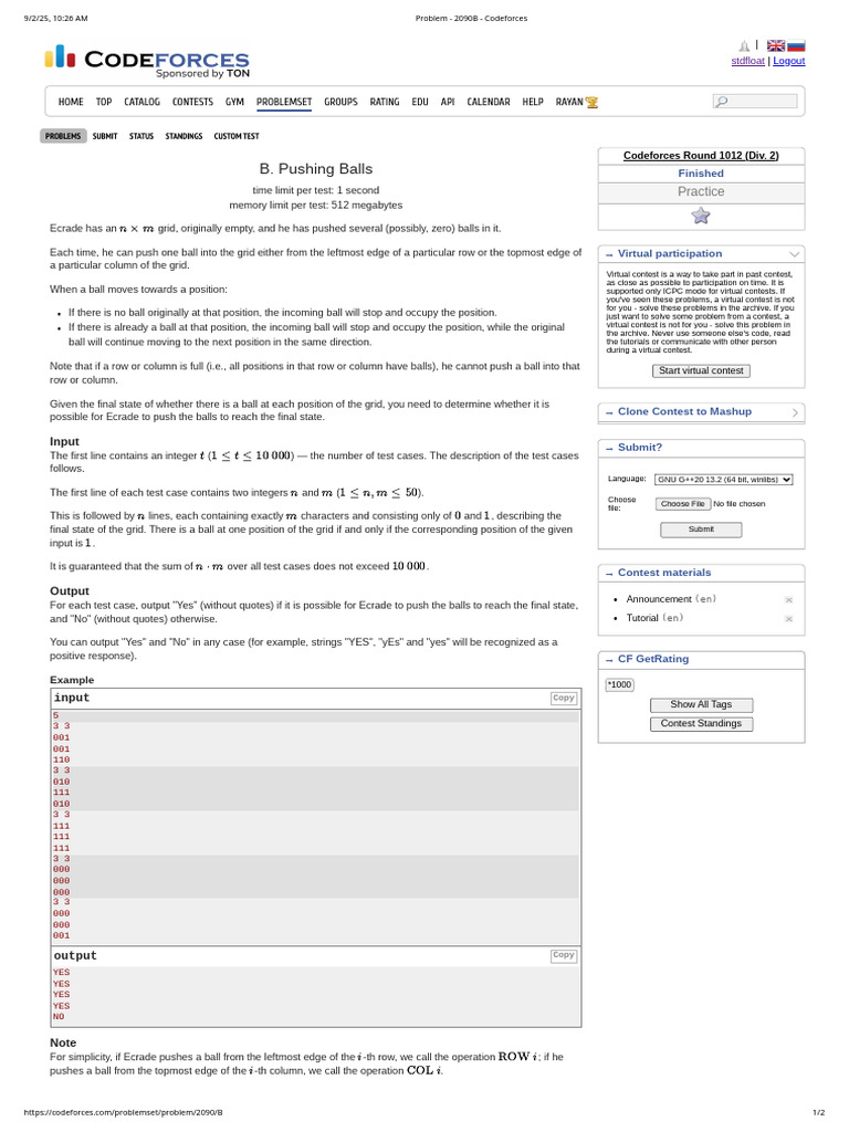 Pushing Balls Problem Analysis | PDF | Software Engineering | Computer ...