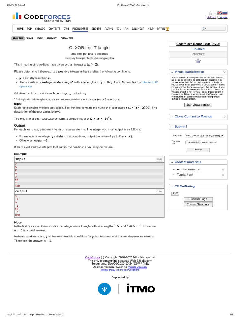 Problem - 2074C - Codeforces | PDF | Computer Engineering | Computer Architecture