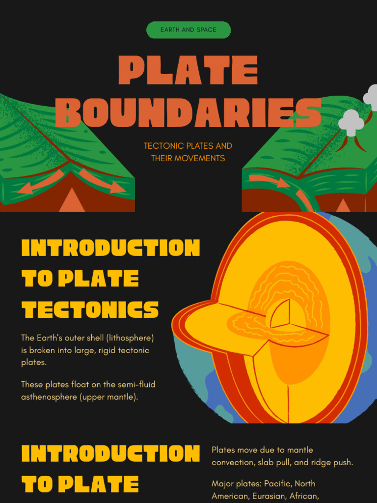 Tectonic Plates Presentation in Green and Red Illustrative Style | PDF