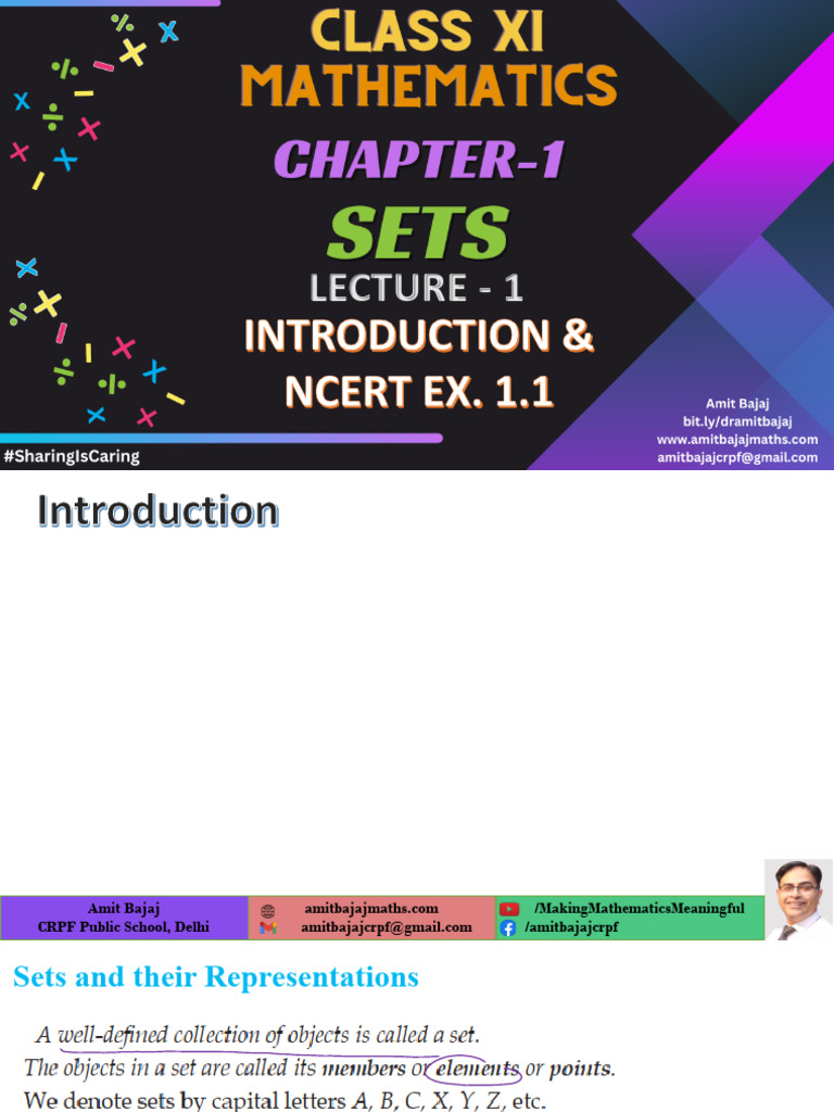Class Xi (Sets) Classroom Teaching Notes 2024-25 | PDF | Mathematics ...