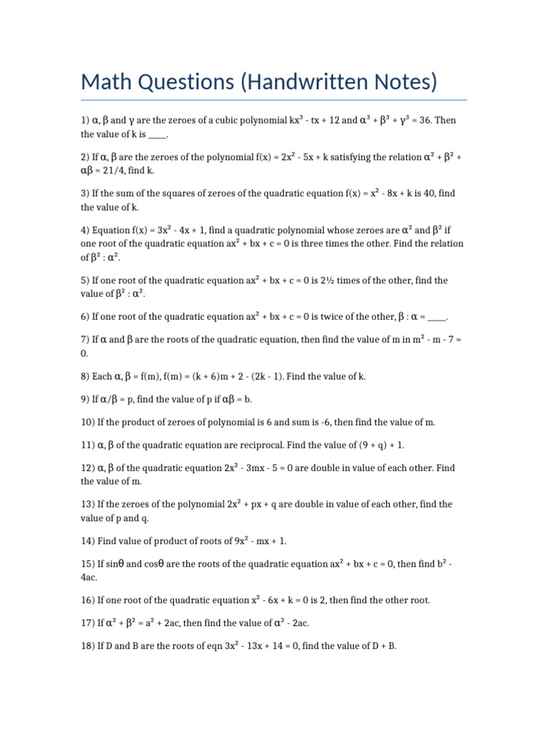 Math Questions | PDF
