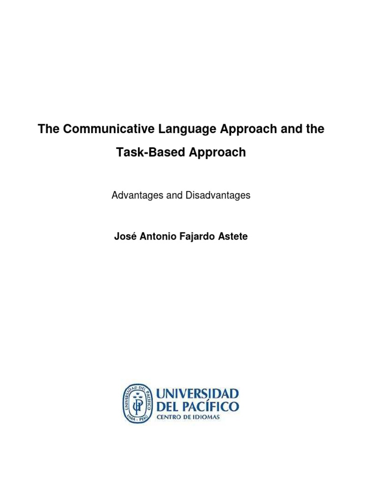 Communicative vs. Task-Based Approaches | PDF | Second Language | Learning