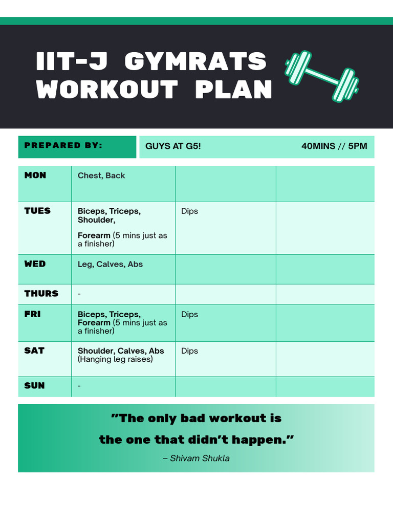 Workout Plan G5 | PDF