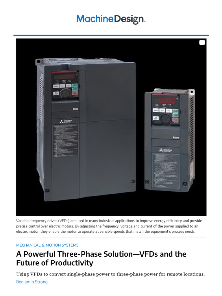 A Powerful Three-Phase Solution—VFDs and the Future of Productivity _ Machine Design | PDF ...