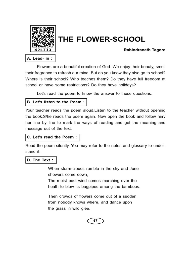 Flower-School Poem Analysis Guide | PDF