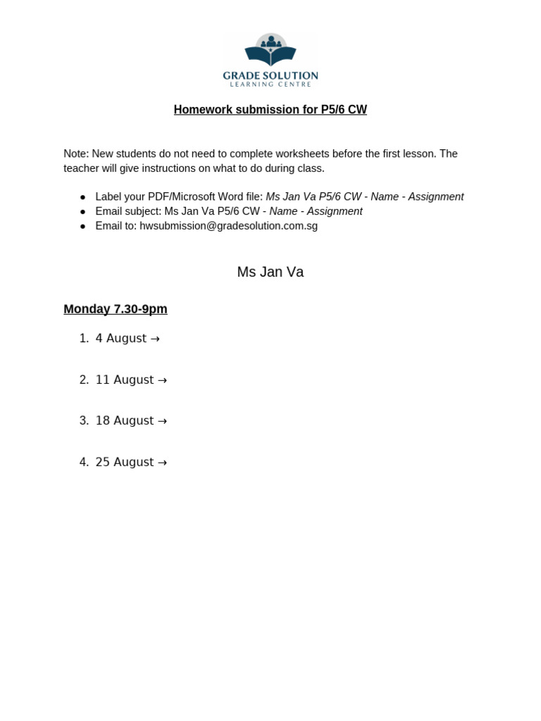 P5/6 CW Homework Submission Guide | PDF