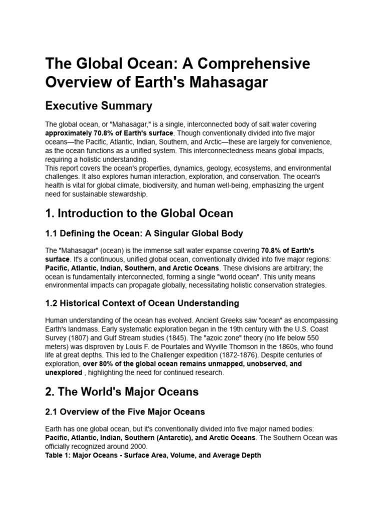 The Global Ocean - A Comprehensive Overview of Eart... | PDF | Oceans ...