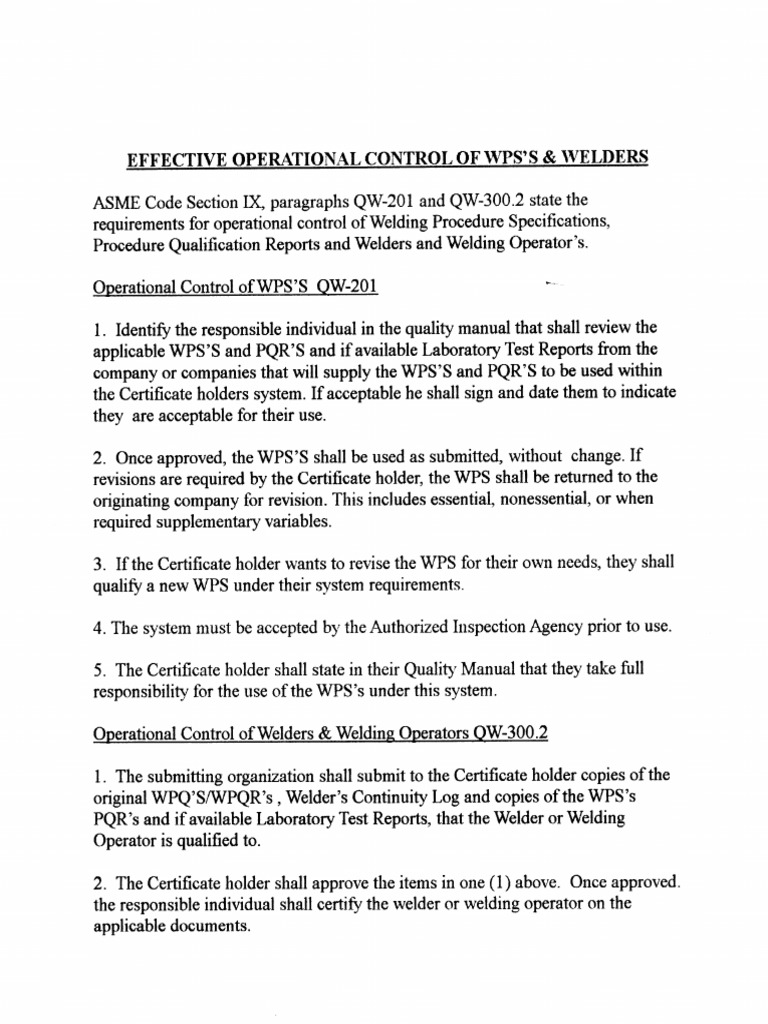 Operational Control of WPSs & Welders | PDF | Welding | Construction