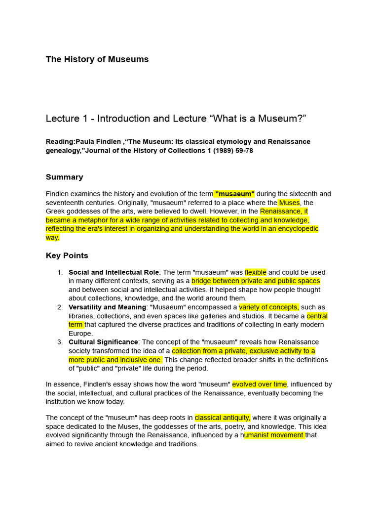 Evolution of Museums in the Renaissance | PDF | Museum | Renaissance