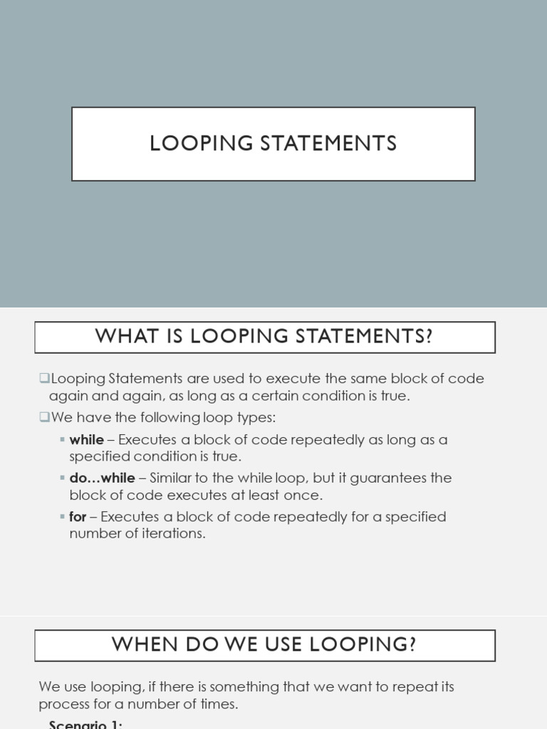 Understanding Looping Statements in JavaScript | PDF | Control Flow ...