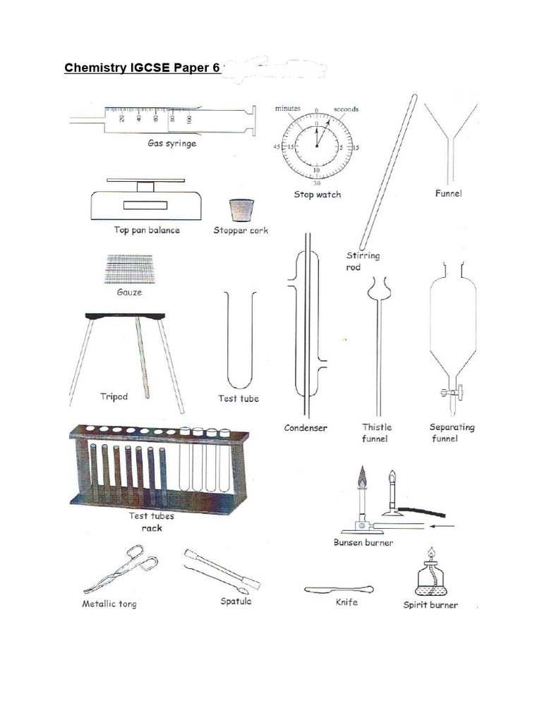 Chemistry Igcse Paper 6 Apparatus | PDF