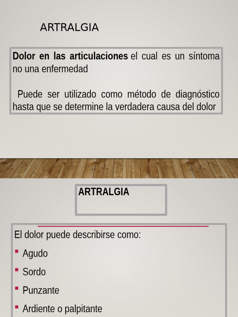 Artralgia y Artritis ...