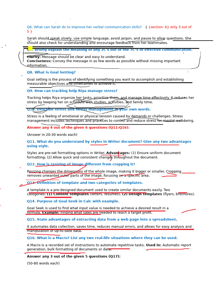 Computer Sample Paper Solutions | PDF | Spreadsheet | Software