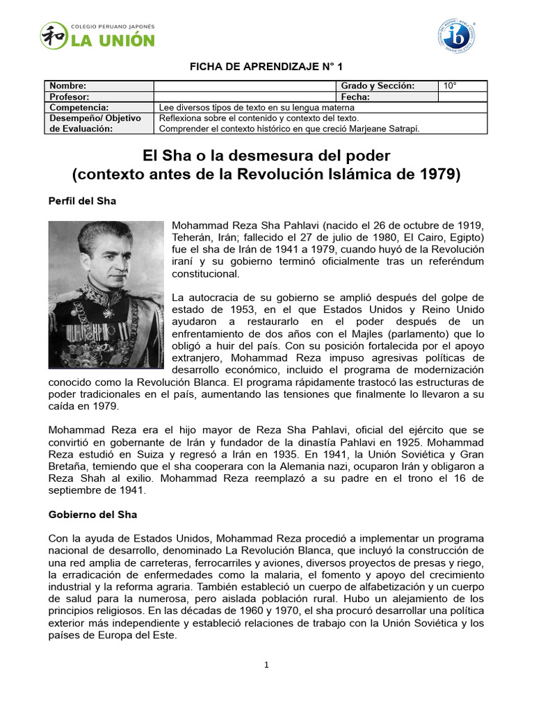 El Sha y la Desmesura del Poder | PDF | Mohammad Reza Pahlavi