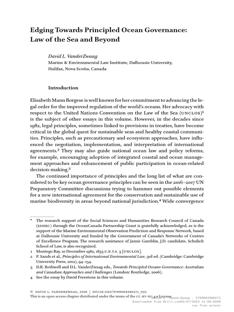 Edging Towards Principled Ocean Governance - Law of The Sea and Beyond ...