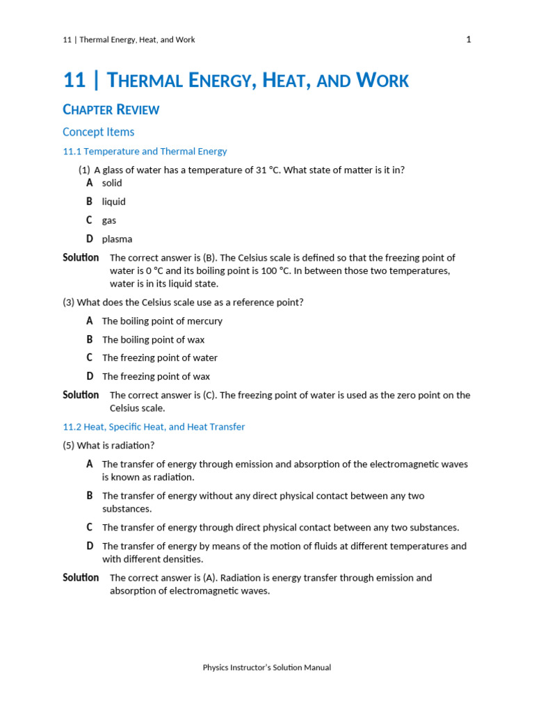 STUDENT - Chapter 11 - Thermal Energy, Heat, and Work | PDF | Latent ...