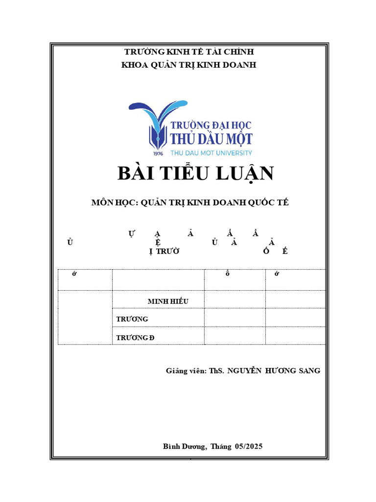 Bia Tieu Luan QTKDQT | PDF