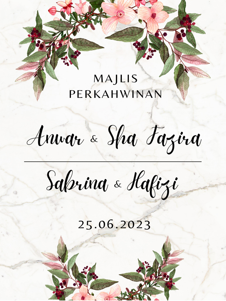 Undangan Majlis Perkahwinan Sabrina & Anwar | PDF