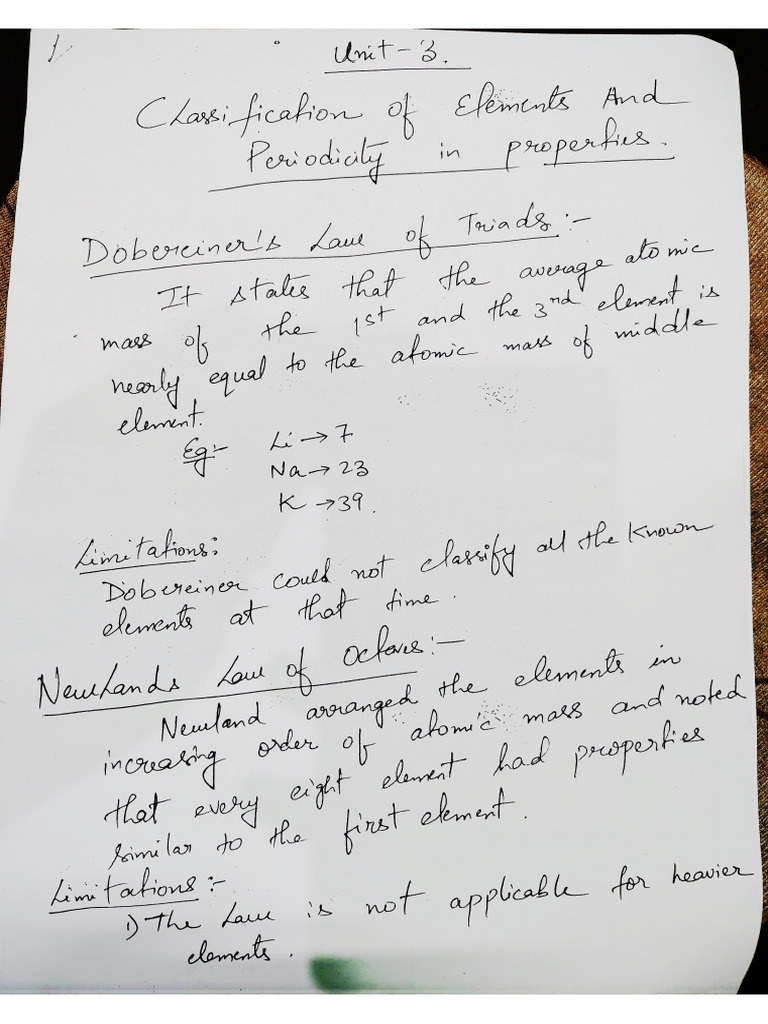 Chemistry Ch 3 Notes Pdf