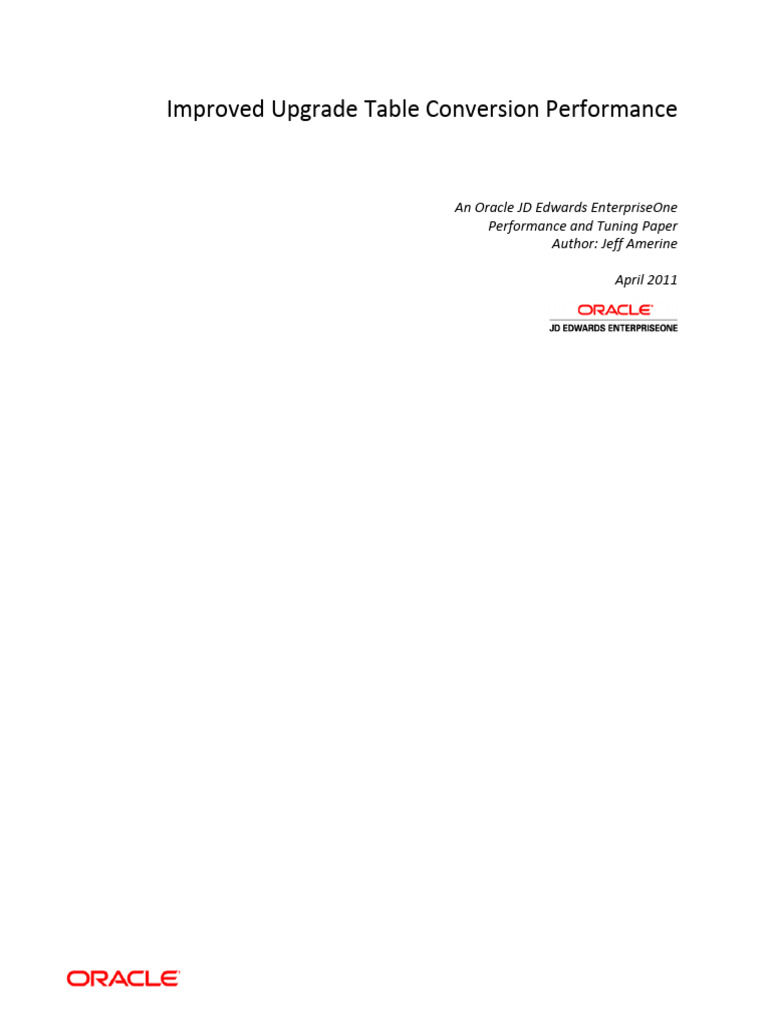 JD Edwards Table Conversion Optimization | PDF | Database Index | Sql
