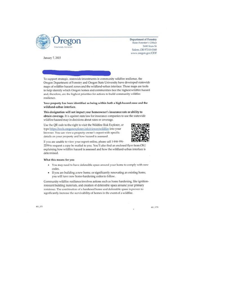 Wildfire Risk Letter | PDF