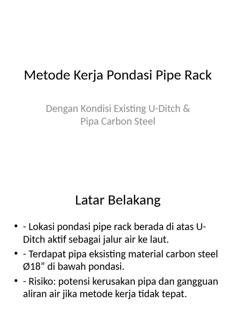 Metode Kerja Pondasi PipeRack | PDF