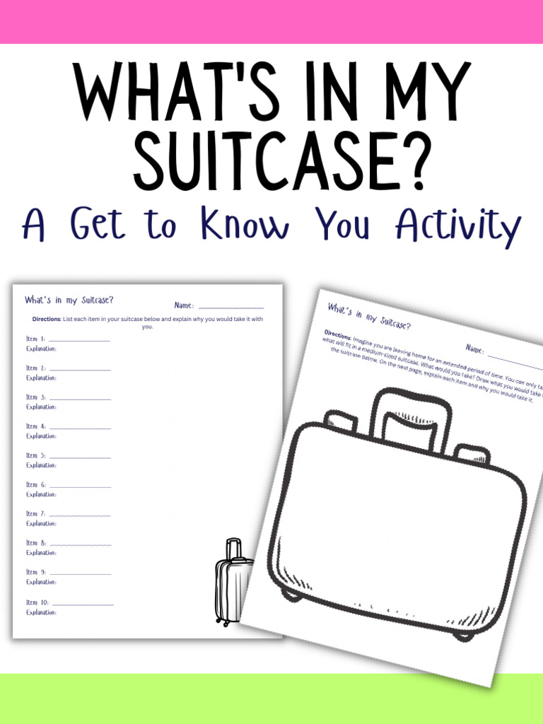What's in My Suitcase?: A Get To Know You Activity | PDF