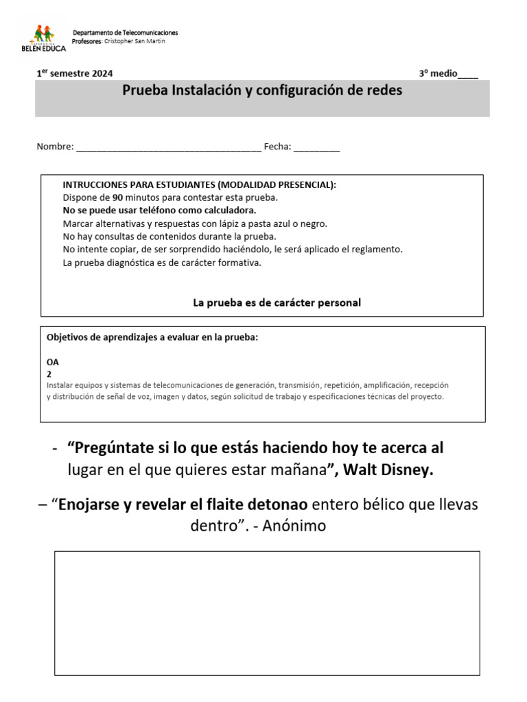 Prueba 2 3B | PDF | Dirección IP | Red de computadoras