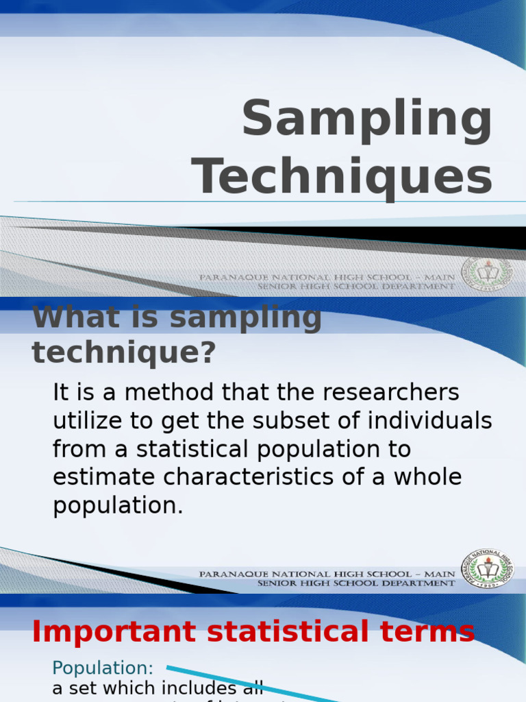 Understanding Sampling Techniques | PDF | Sampling (Statistics ...