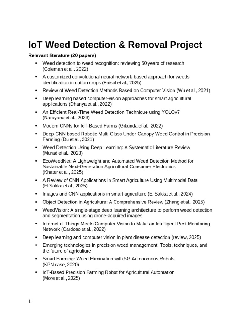 IoT-Based Weed Detection & Removal System | PDF