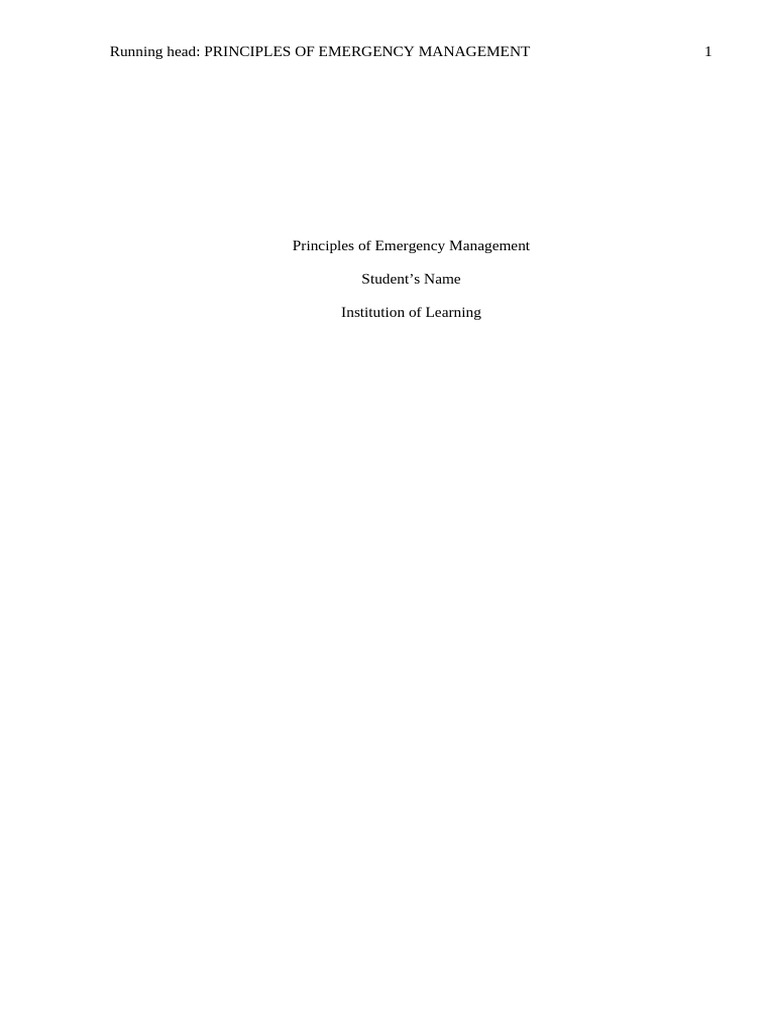 Emergency Management Principles Explained | PDF | Emergency Management ...