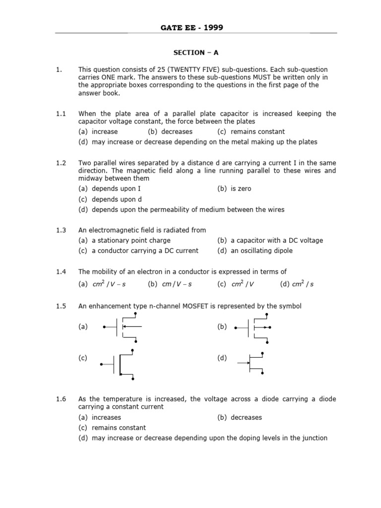 GATE EE 1999 Question Paper Analysis | PDF | Electric Power ...